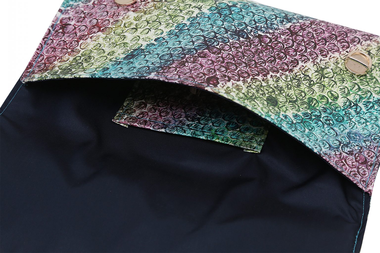 Colorful rainbow textiles made from 100% real bubble wrap - Remeant